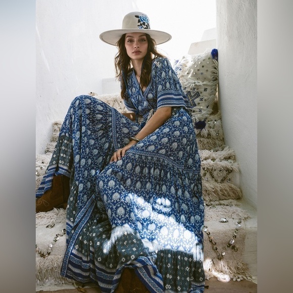 Spell | Dresses | Spell Oracle Maxi Dress In Blue Indigo | Poshmark
